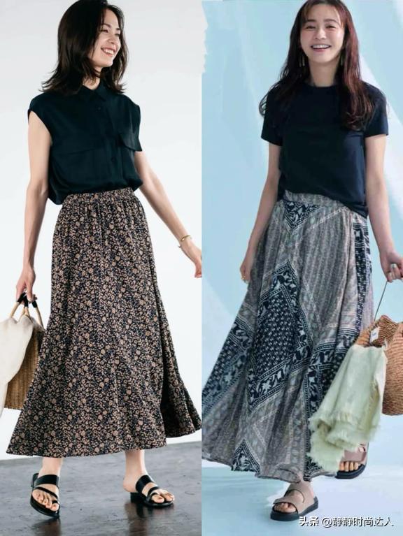 The correct way to wear a black top in summer is to look at these ...