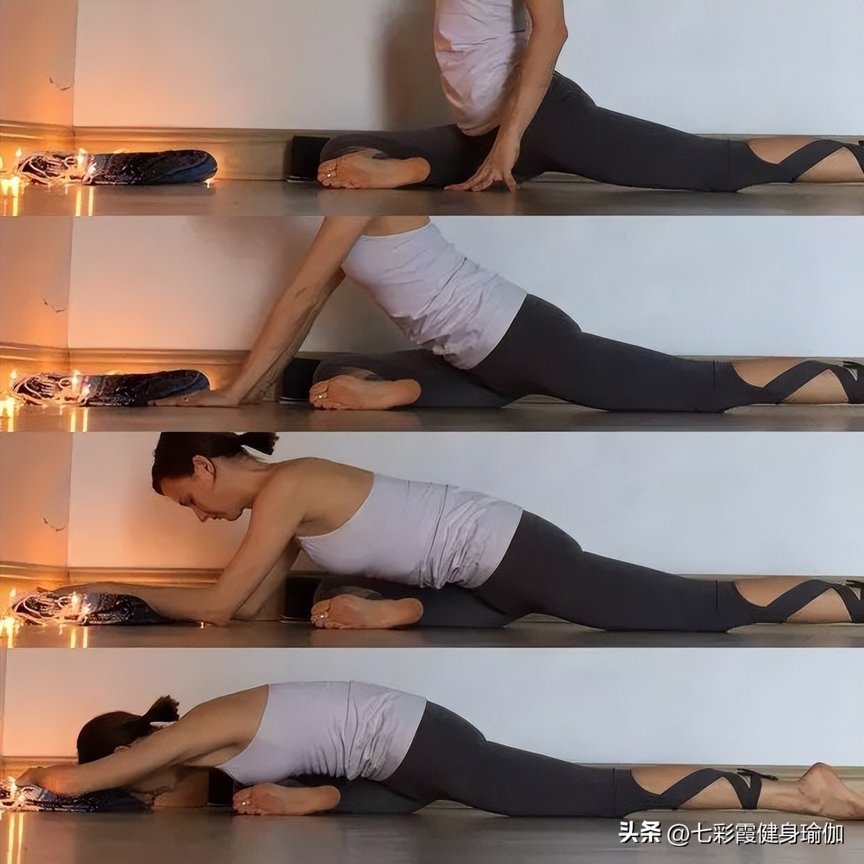 Practice sleeping swan pose and its variations like this to help ...