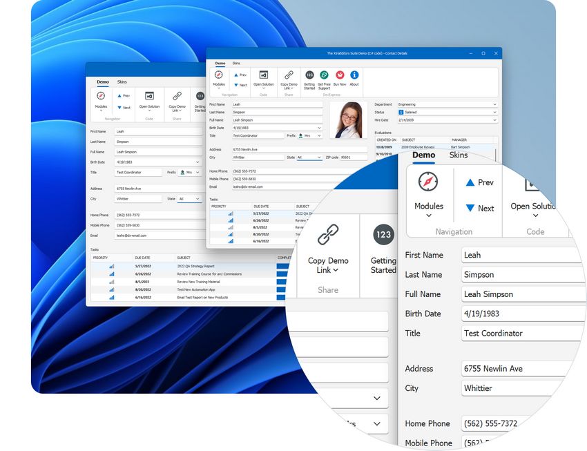 Interface control DevExpress WinForms - new WXI skin grab a "fresh ...