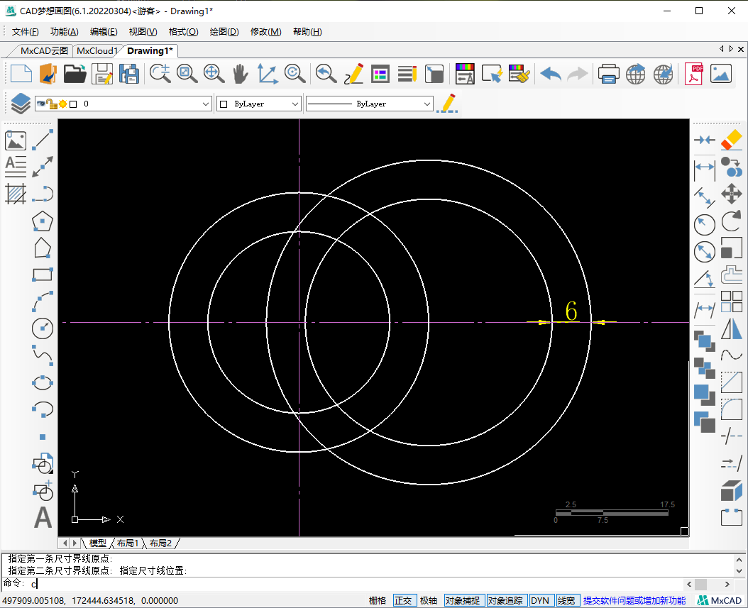Comprehensive application of CAD tangent, tangent, radius circle drawing and mirror command - iMedia