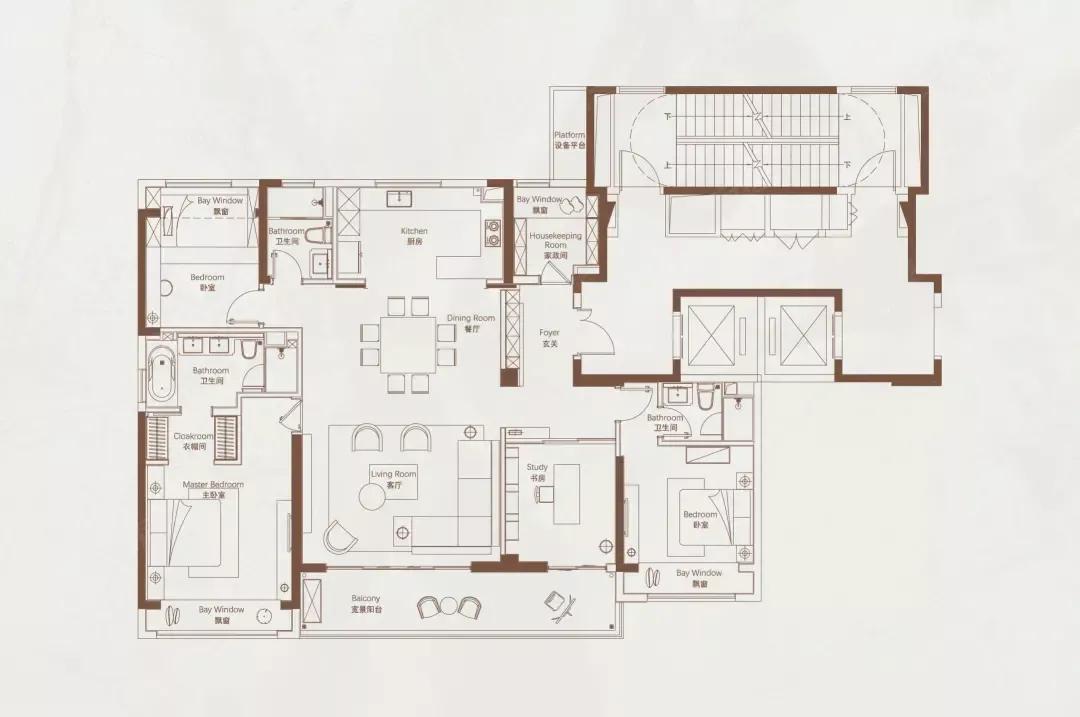 200㎡ large flat floor, which can be transformed into a dual-key room ...