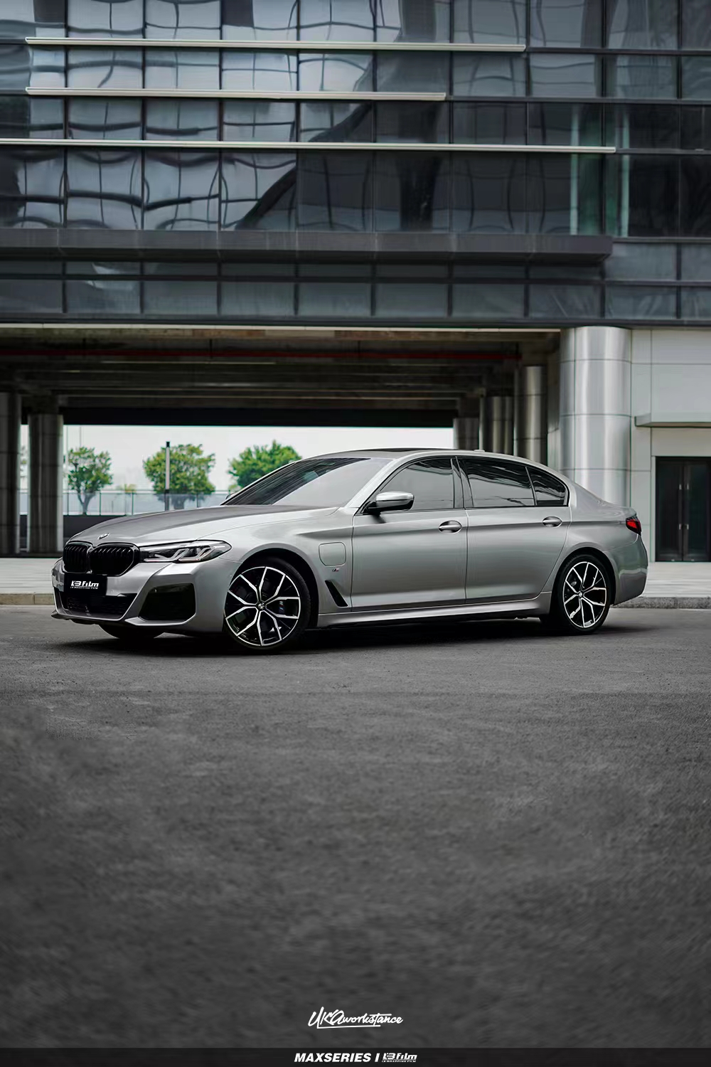 BMW 5 series LBFILM color change film original paint GT silver, super ...
