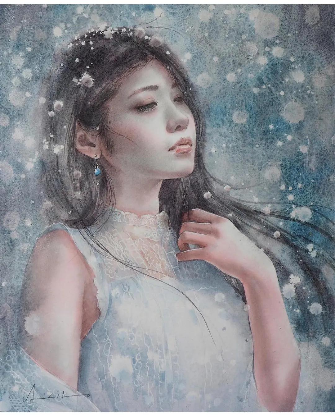 In such a watercolor painting, the foreshadowing of the scene ...