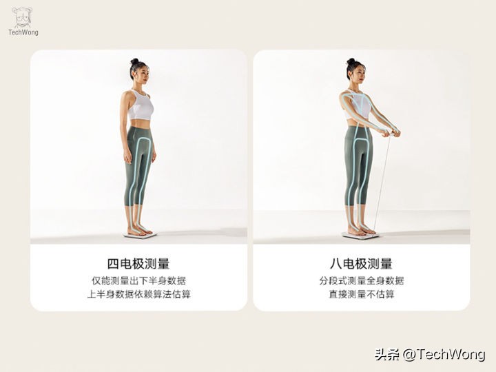 The eight-electrode body fat scale is easy to grasp the changes of the ...