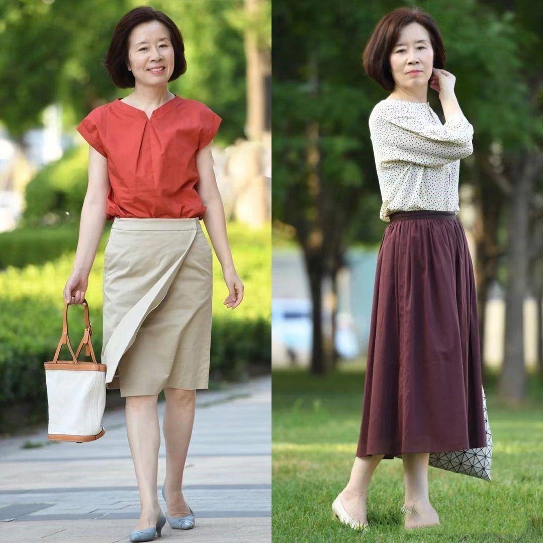 Sure enough, "knee skirt + grandma shoes" is the most suitable dress ...