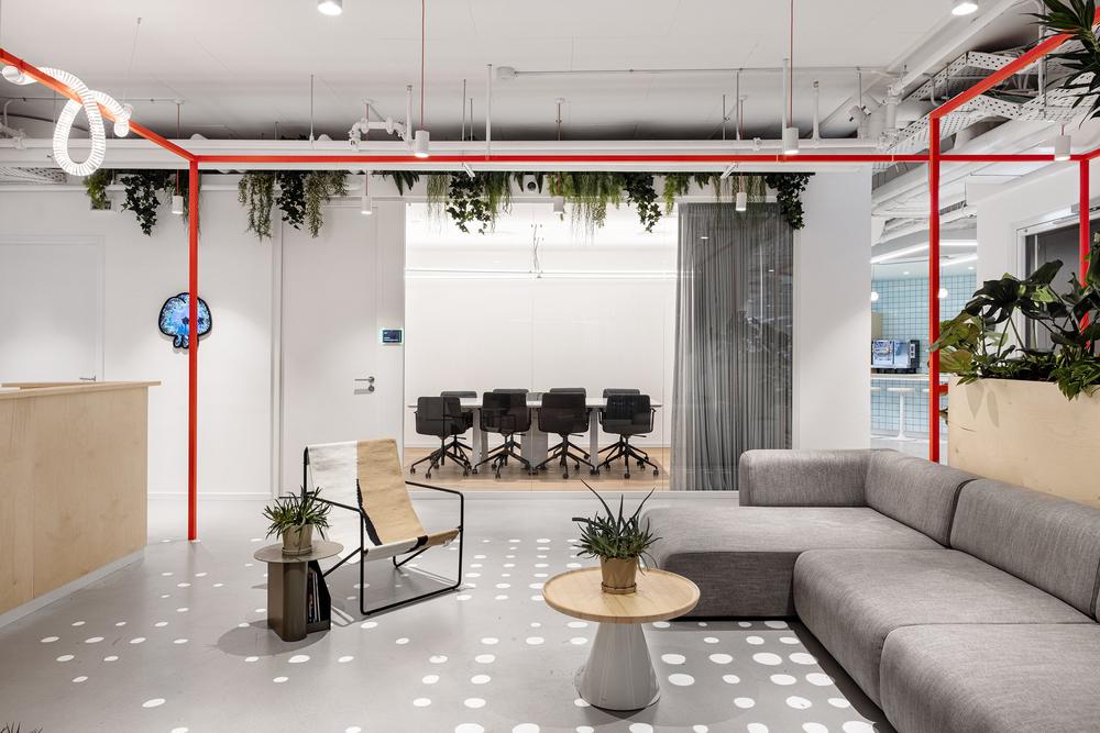 Simple industrial style Israeli game studio Jelly Button office design ...