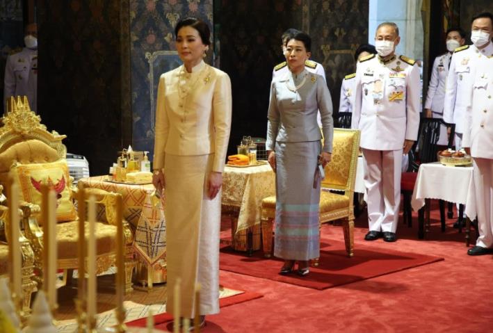 The 44-year-old Suthida has a domineering new look, with a sparkling ...