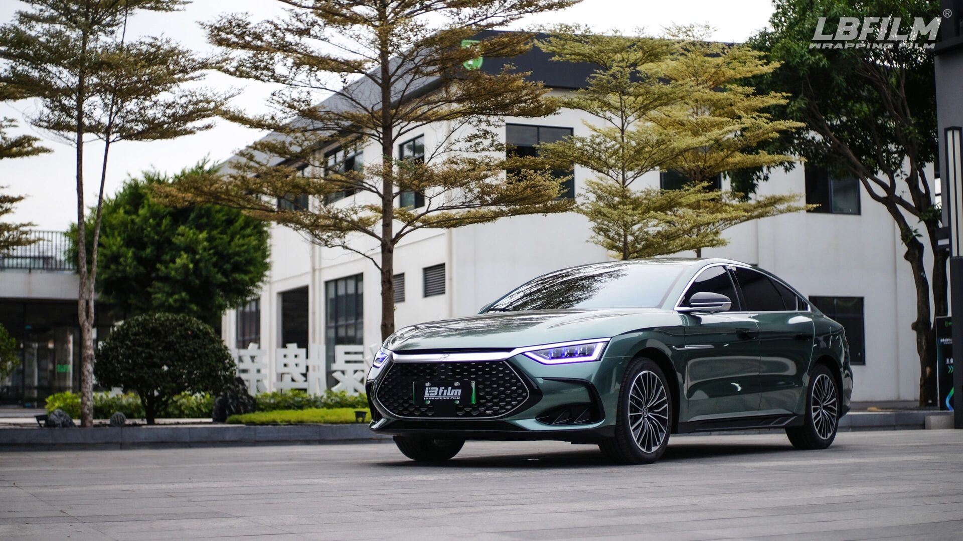 BYD Han LB color change film liquid metal Cangling green, directly ...