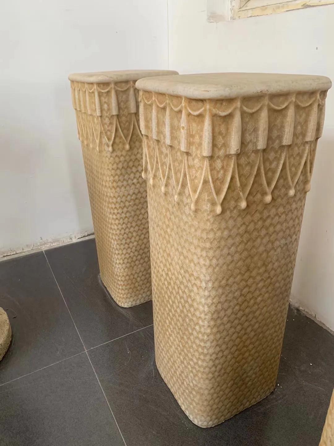 Rattan stone pillars, stone columns, and white jade wares are tall and ...