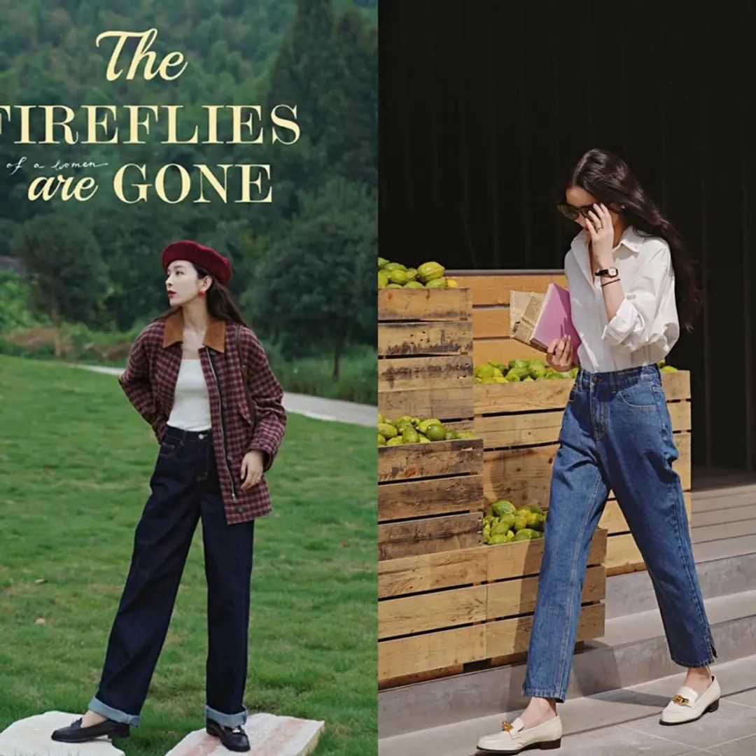 Skinny jeans with a charming and elegant texture, full of foreign style ...