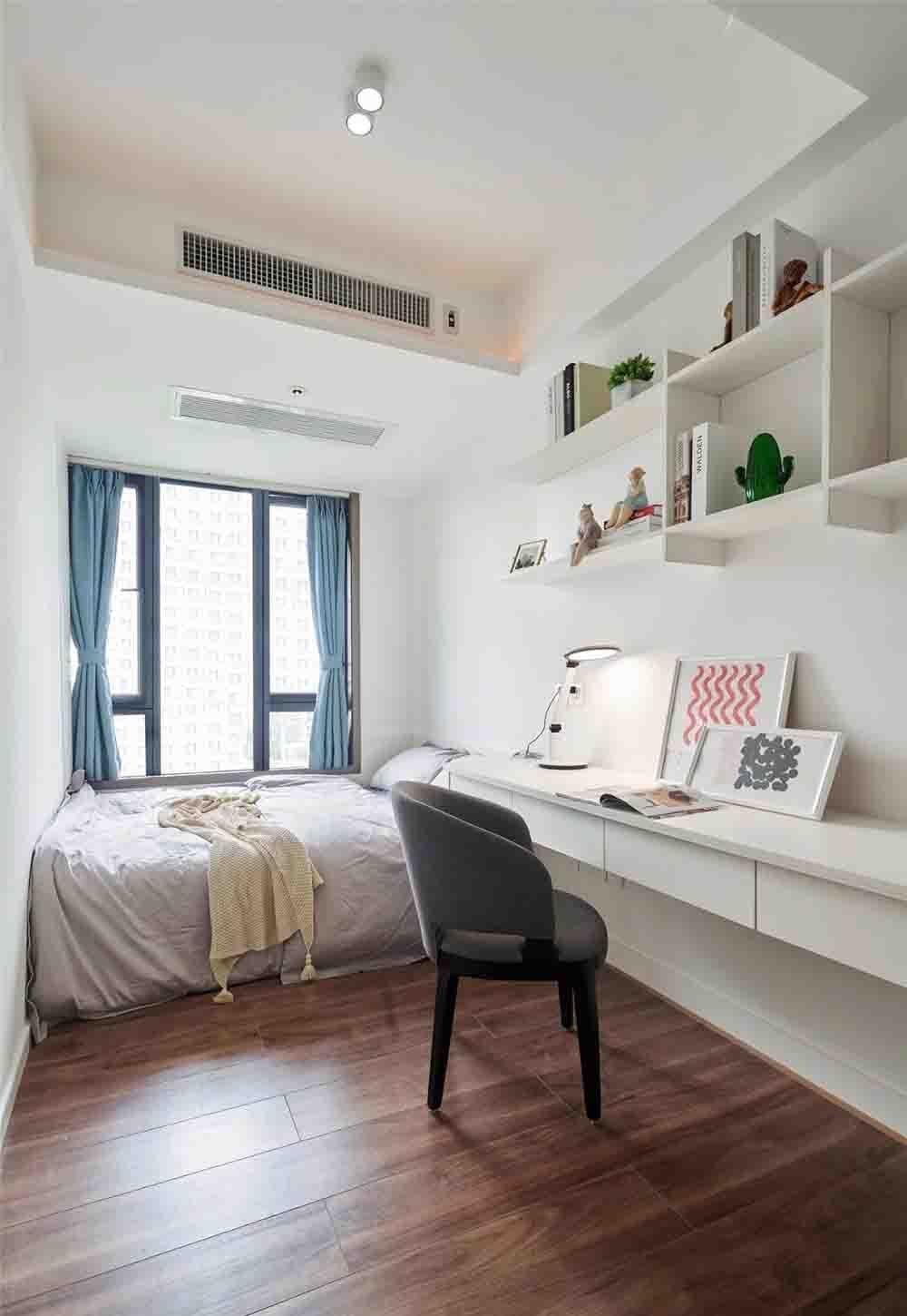 105 square meters of modern style, light white + elegant black gray ...