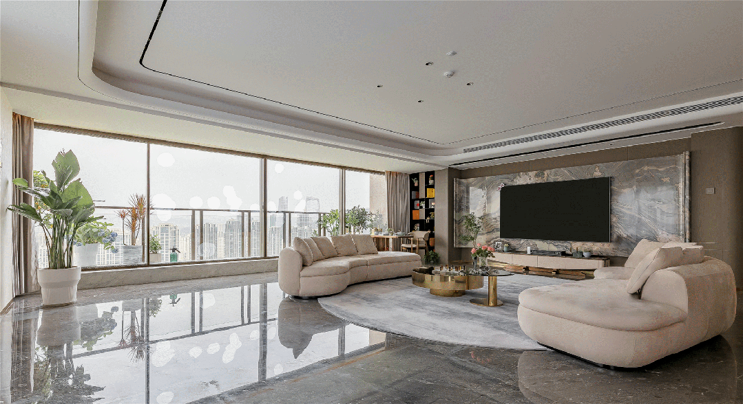 The 320-square-meter luxury flat floor houses three generations of ...