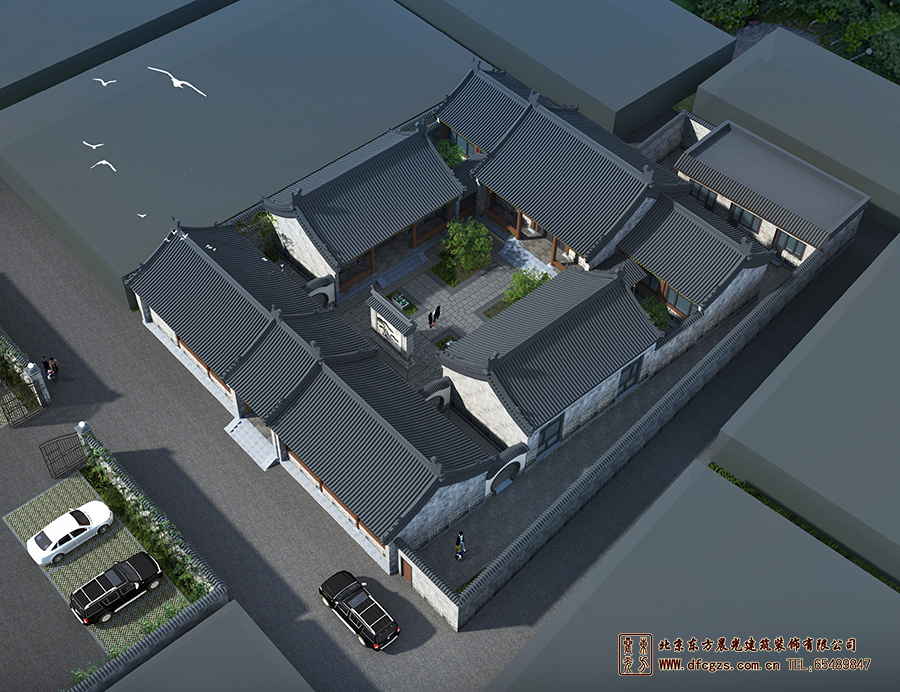 The basic layout of Beijing Siheyuan (first entry/second entry) - iNEWS