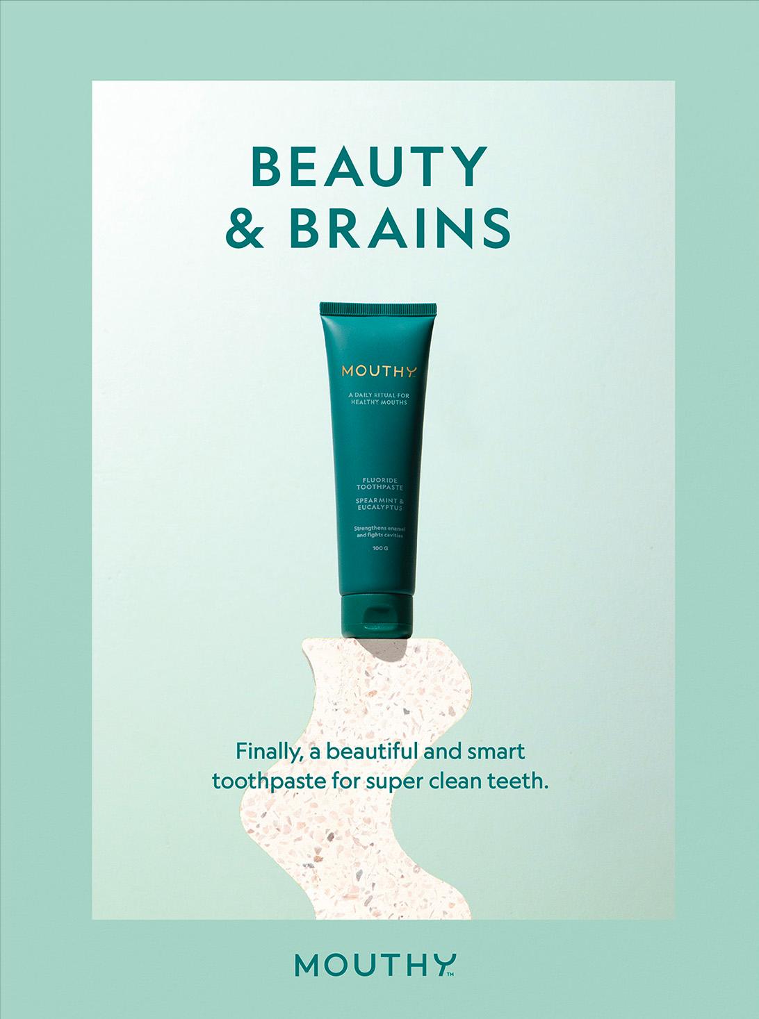 VI brand design: "New Zealand" - visual image of Mouty toothpaste brand ...