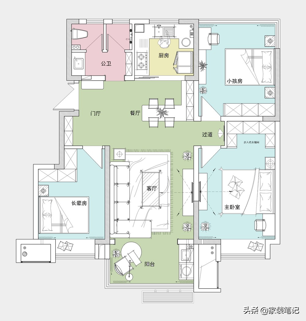96 square meters of modern Nordic style, simple and low cost, small ...