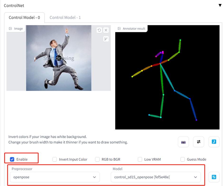 AI painting super function ControlNet OpenPose skeleton posture control - iMedia