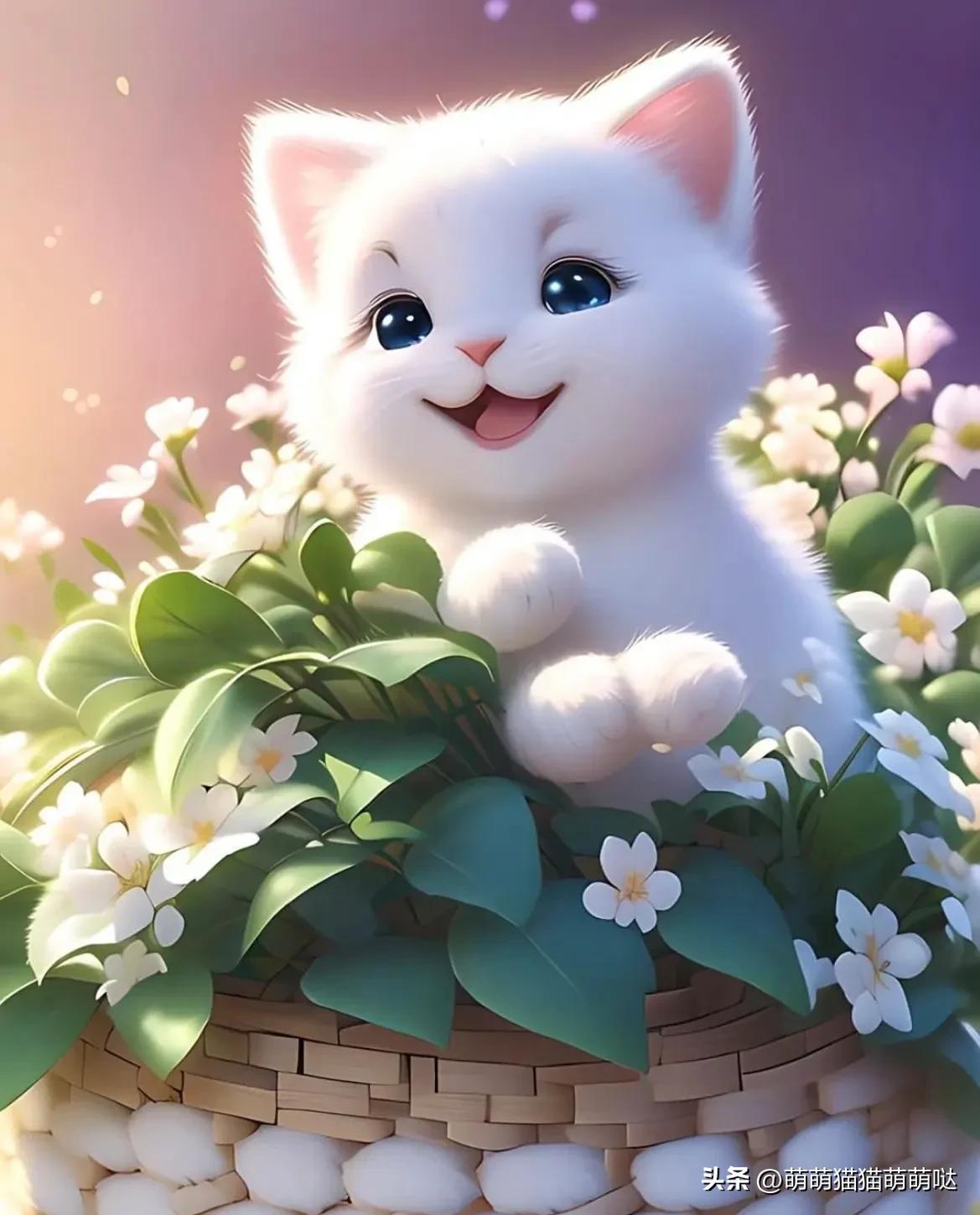 kitten cat in flowers - iMedia