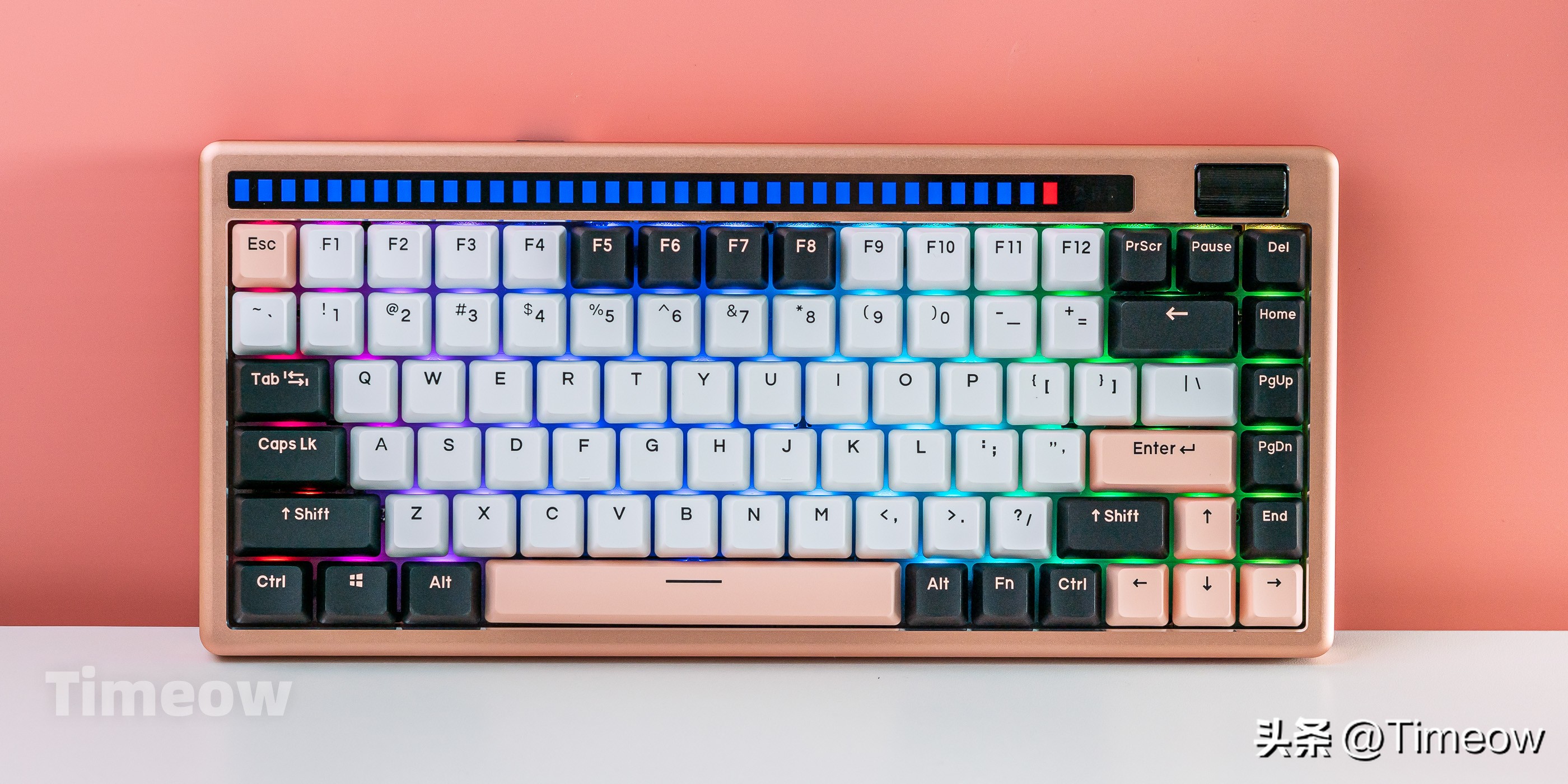 Hunky Peach Powder Aluminum Tuo Tuo Dalyou 84PRO Mechanical Keyboard ...