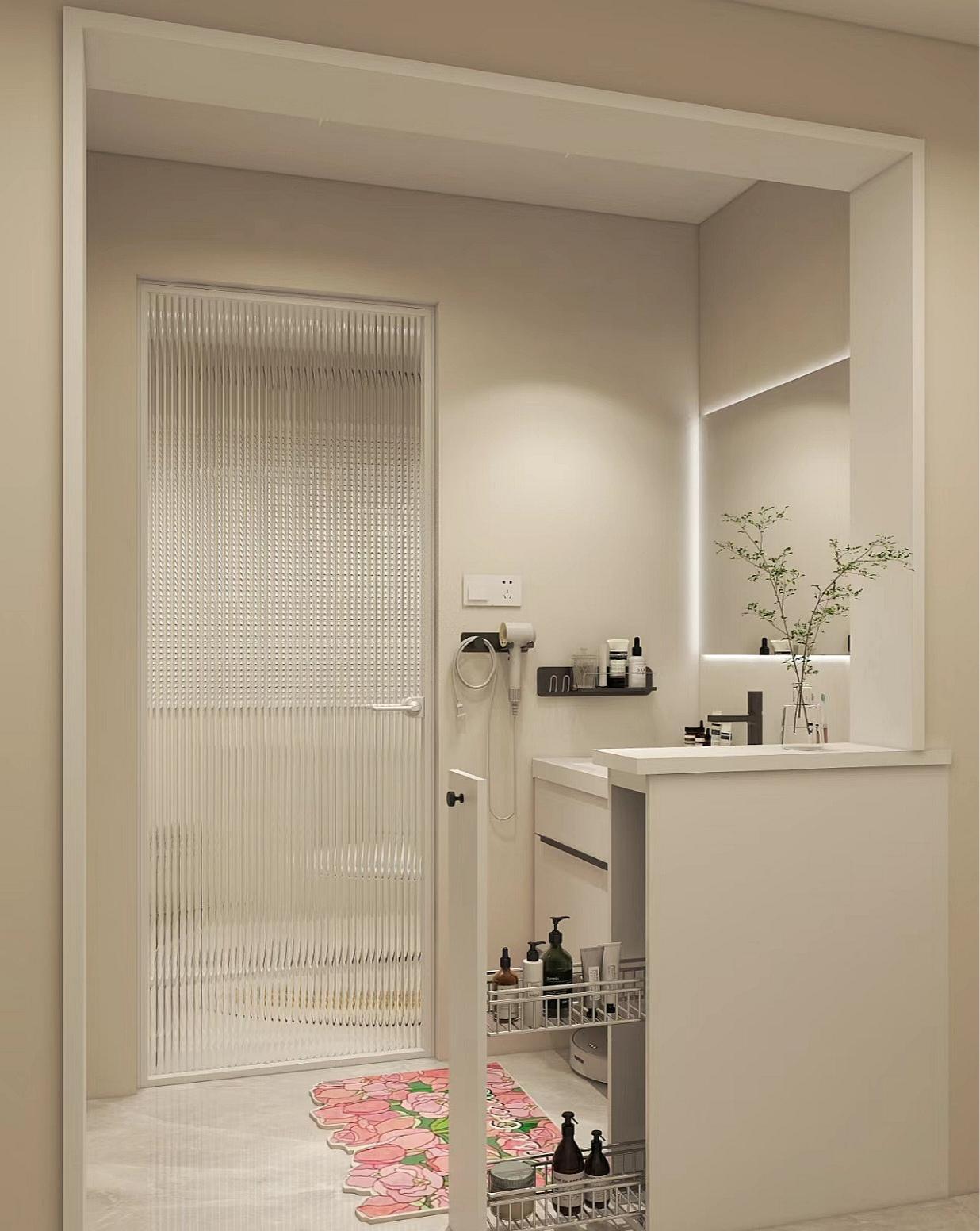 Eight popular bathroom dry and wet separation designs, minimalist and ...