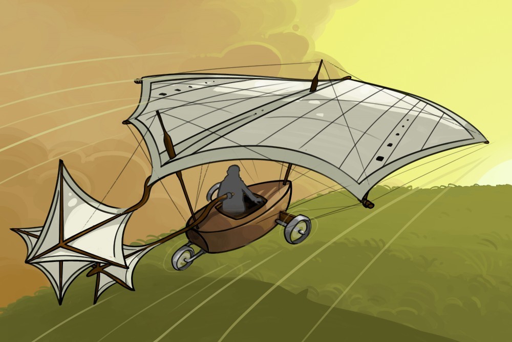 Human flying machines can't learn the flying birds. In the Qing Dynasty ...