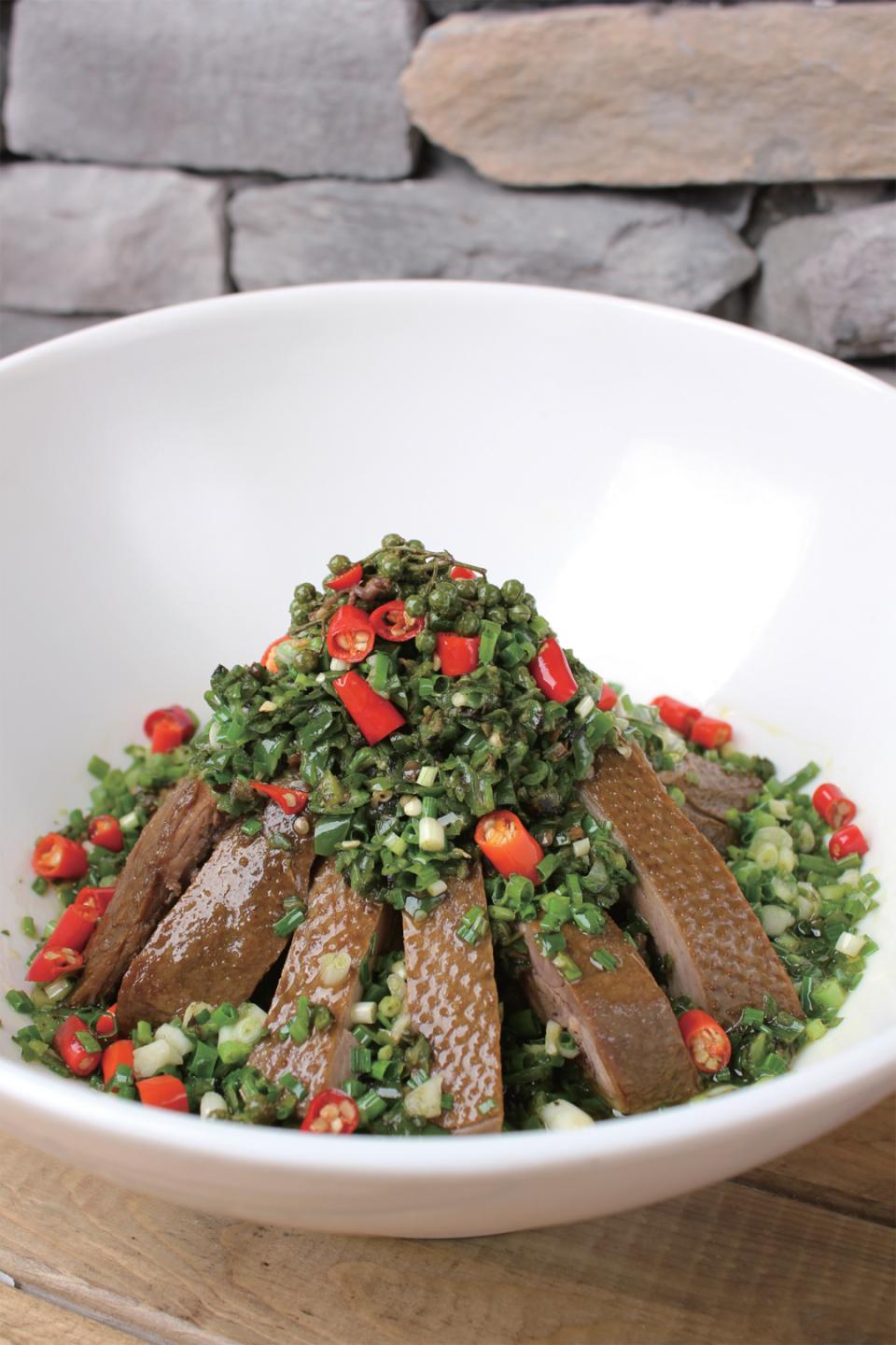 Spicy crispy chicken, shredded duck in red robe, duck with firewood ...