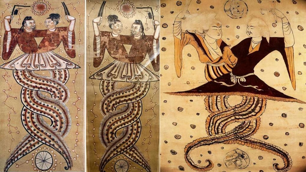 Fuxi Nuwa, with a snake-tailed body, intermarriage between brothers and ...