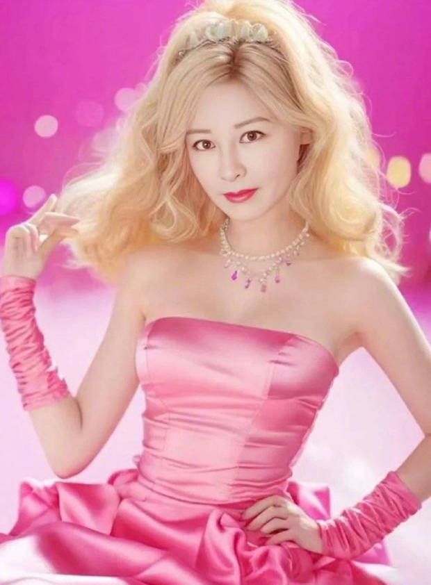Du Hua shows off her Barbie look with blond hair, elegant, dignified ...