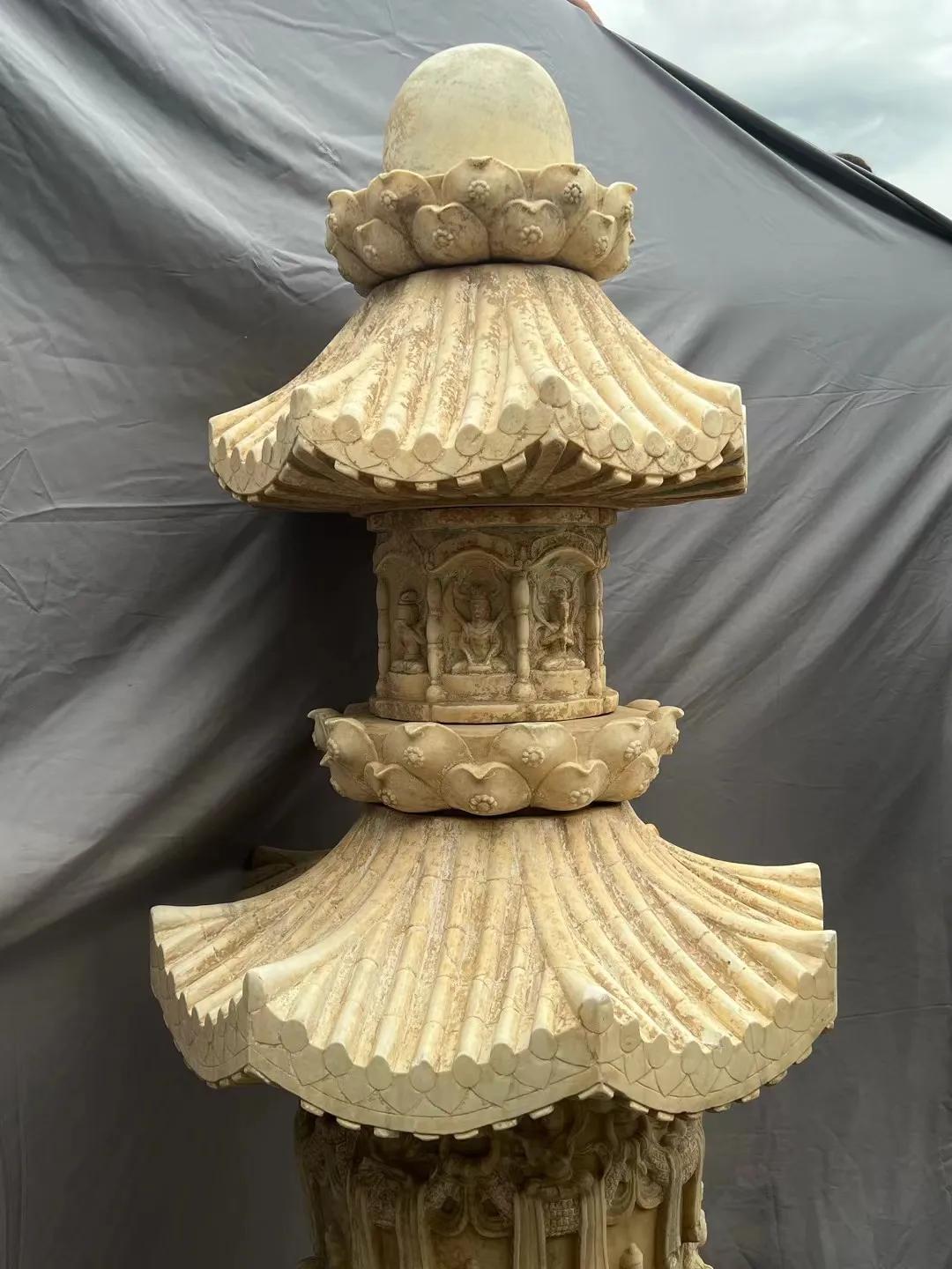 White marble painted relic stupa - iNEWS