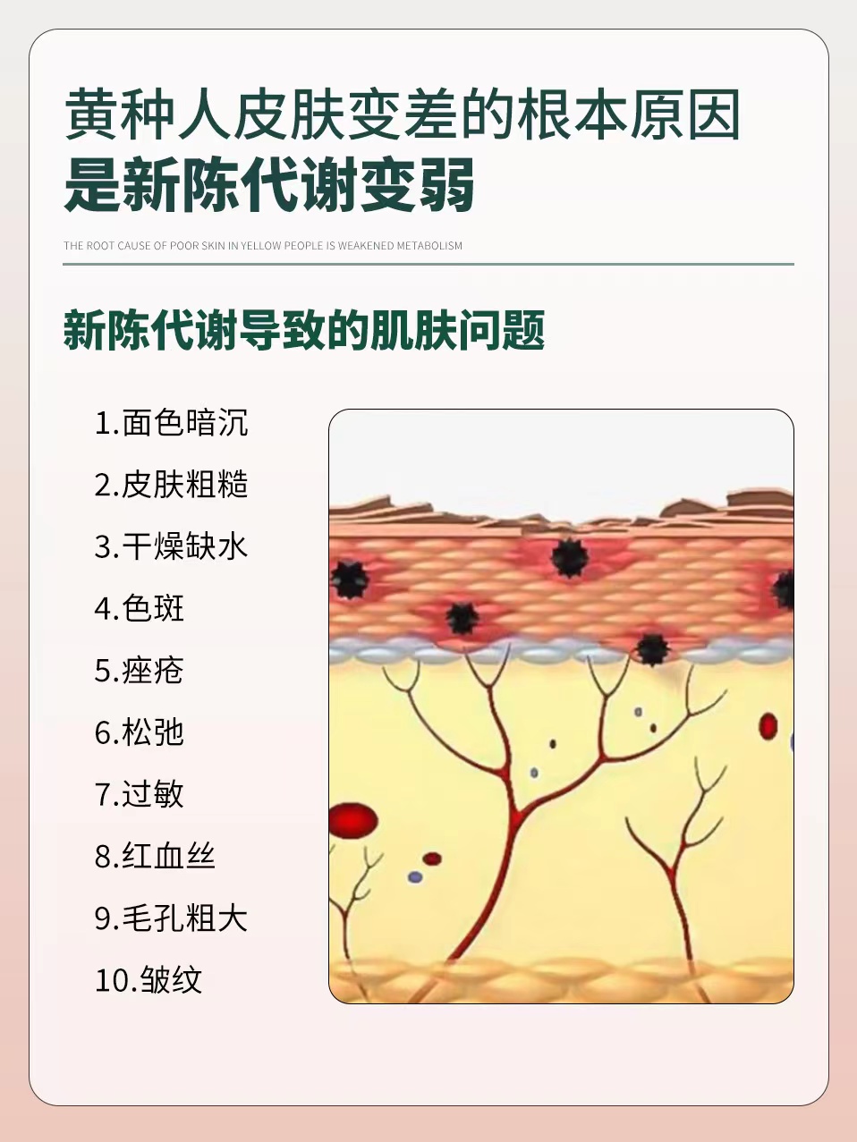 The root cause of the deterioration of the skin of the yellow race is ...