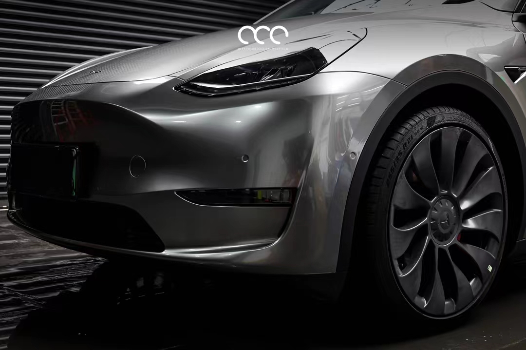 Tesla Model Y diffuse color change film PET liquid metal silver, high ...