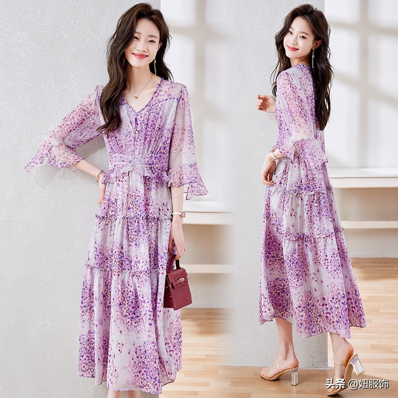 These printed lady dresses are soft and light, elegant and fashionable ...