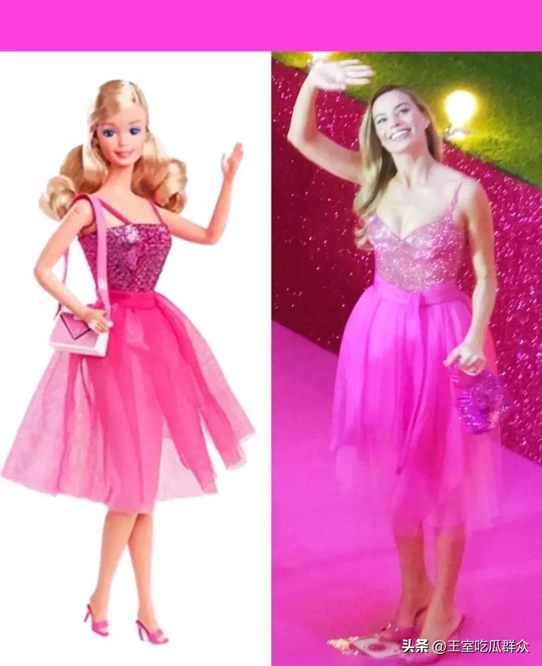 "Barbie" premiere into a Barbie doll exhibition! The actress wears ...
