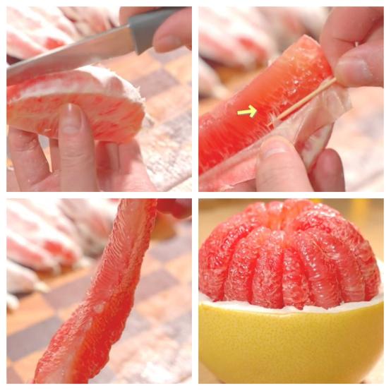 The 4 best ways to peel pomelo, just a spoon, easy to separate the peel ...