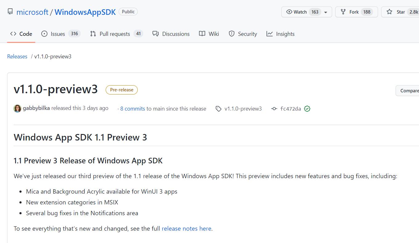 Microsoft Windows App SDK 1.1 Preview 3 released - iNEWS