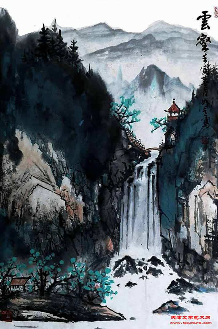 Famous painter Wang Ruyi's freehand brushwork of famous mountains and ...