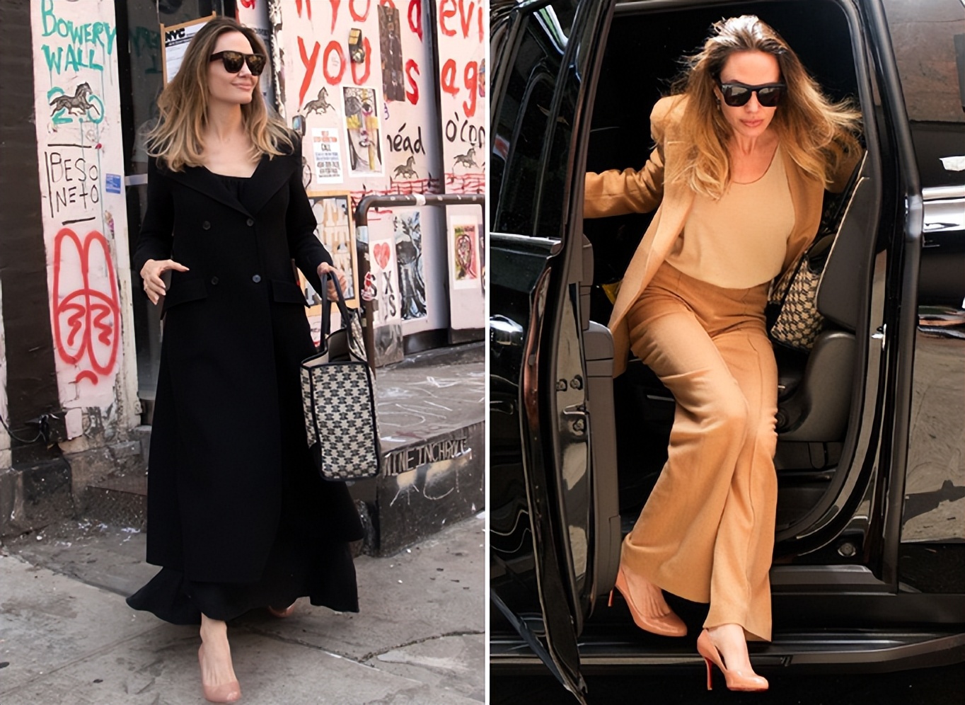 A recent photo of 48-year-old Julie, wearing an elegant black dress, is ...
