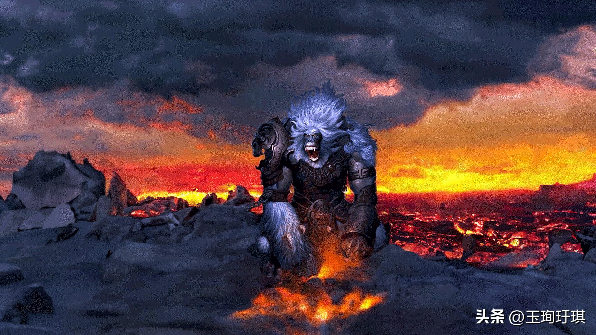 Shan Hai Jing Strange Beast: Zhu Yan, like an ape with white head and ...