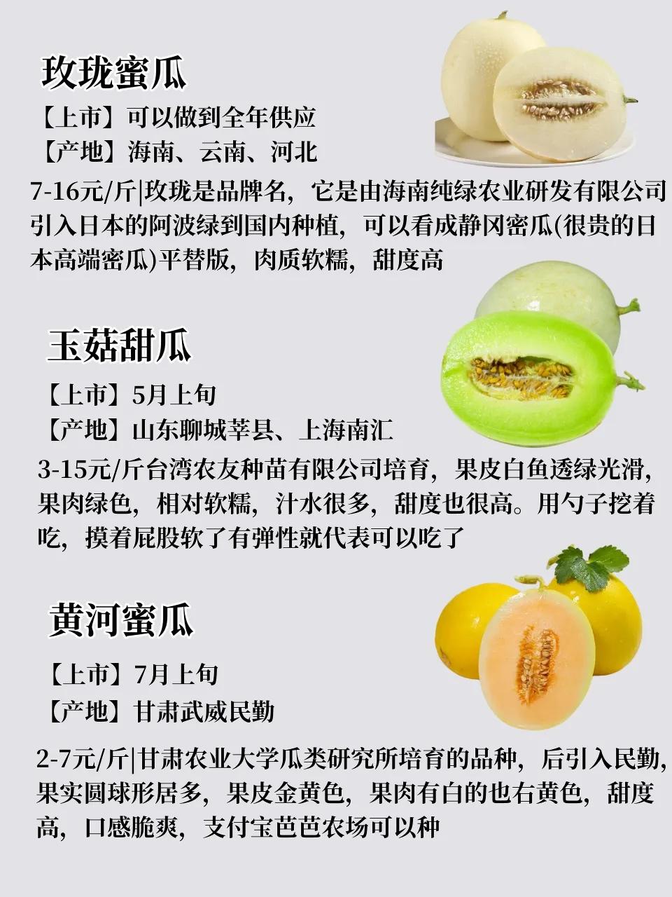 It's summer melon season again! Attached are common melons and ...