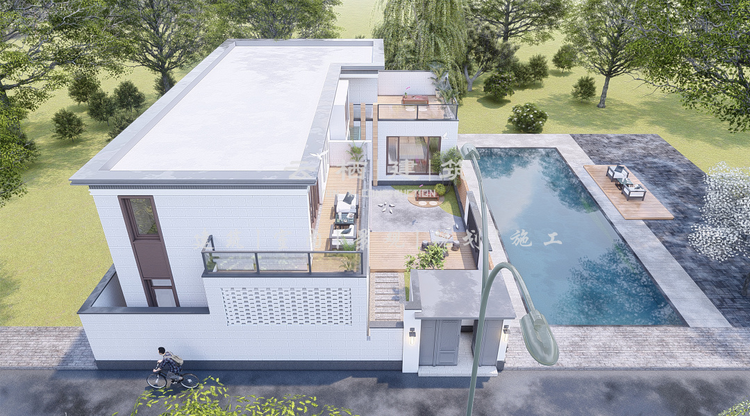 The two-story modern villa covers an area of 167 square meters. If you ...