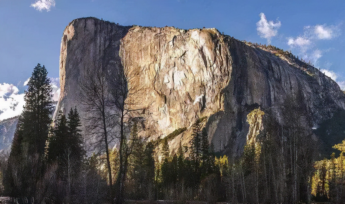 Over 900 meters above sea level, a cliff close to 90 degrees vertically ...