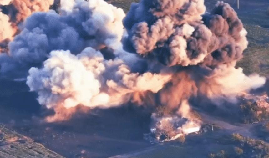 Eka 52 attacked the Ukrainian position, the explosion set off a black ...