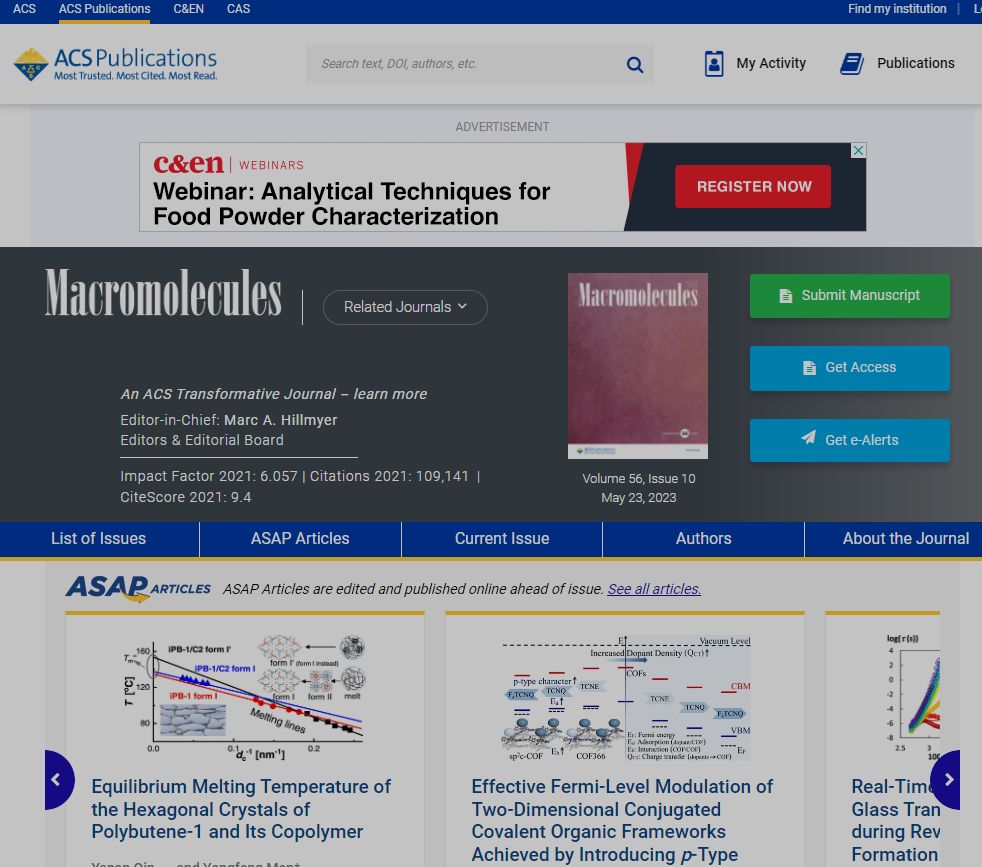 Macromolecules impact factor, how many districts, is it an early warning journal - iNEWS