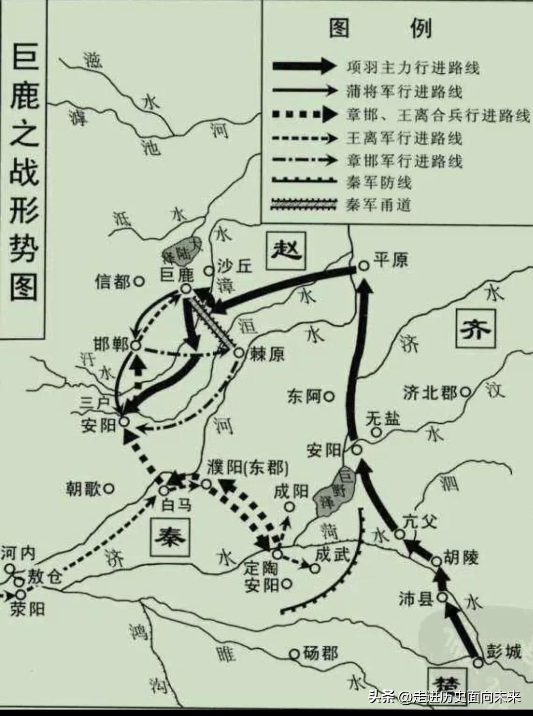 In the Battle of Julu, Xiang Yu broke the cauldron and sank the boat ...