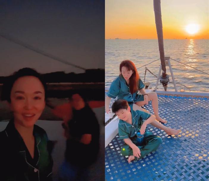51-year-old Fan Wenfang enjoys vacation life, goes out to sea on a ...