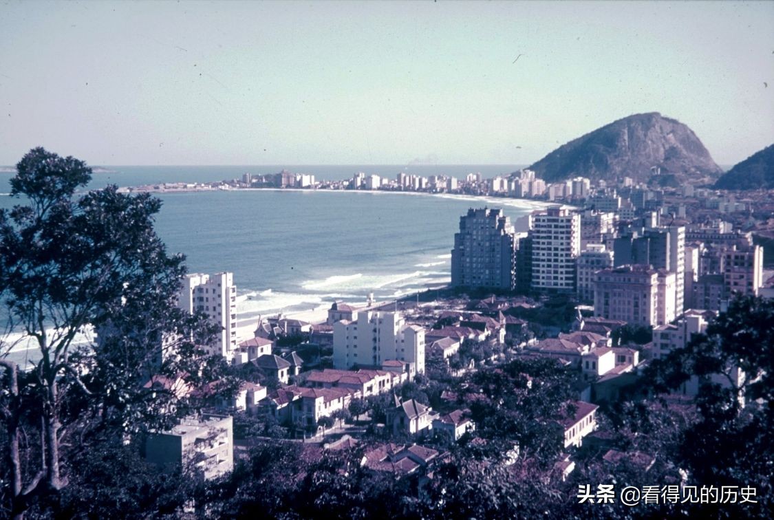 Colored old photo of the beautiful bay of Rio de Janeiro, Brazil, 1938 ...