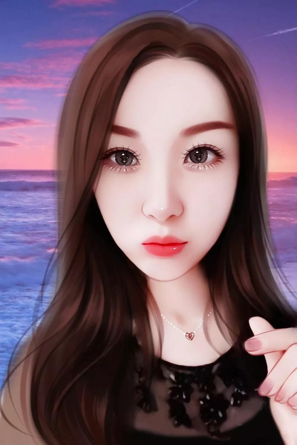 Personalized and exquisite hand-painted avatars of girls, high-quality ...