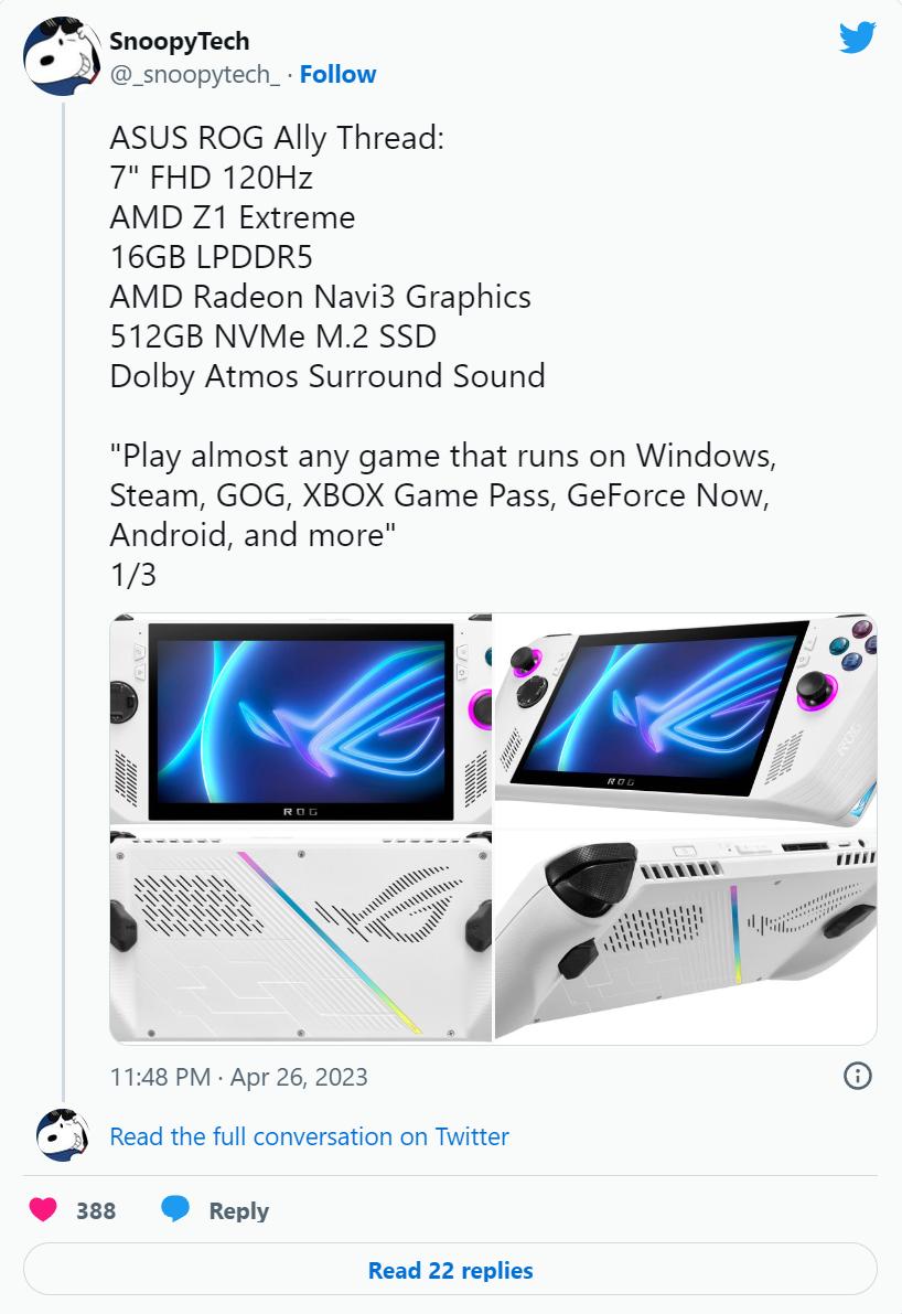 ASUS ROG Ally: The price of the first gaming handheld is exposed, it is ...