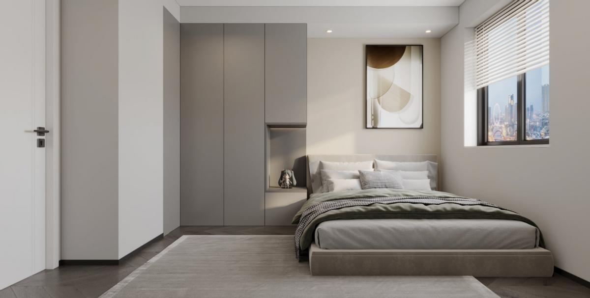 94㎡ modern concise style, bright and transparent three-bedroom design ...