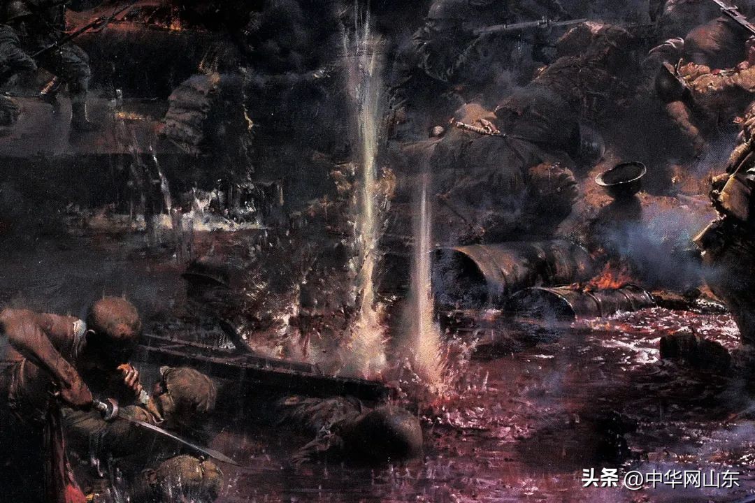 Famous painter Xu Qingfeng's "Blood Battle at Taierzhuang" lights an ...