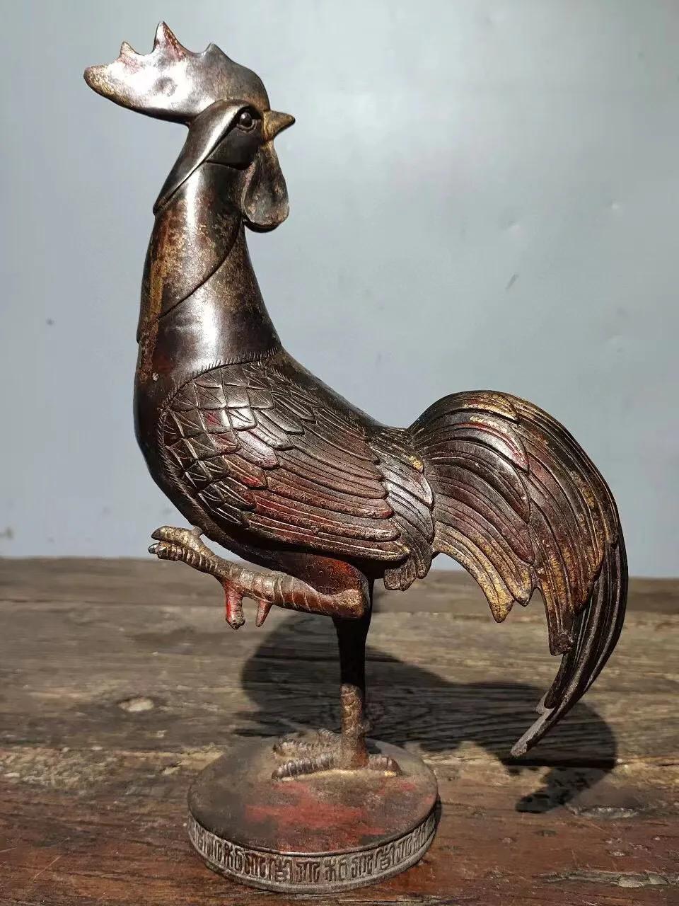 Old collection of pure copper lacquer gold [good luck] golden rooster ...